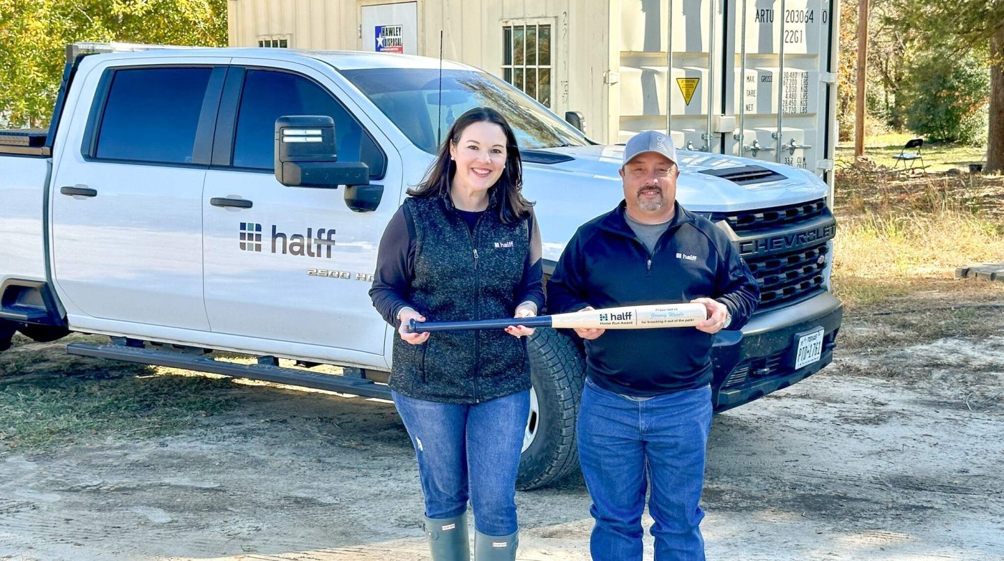 Senior Construction Inspector Jeremy Woods Awarded Halff’s Home Run Award - Halff